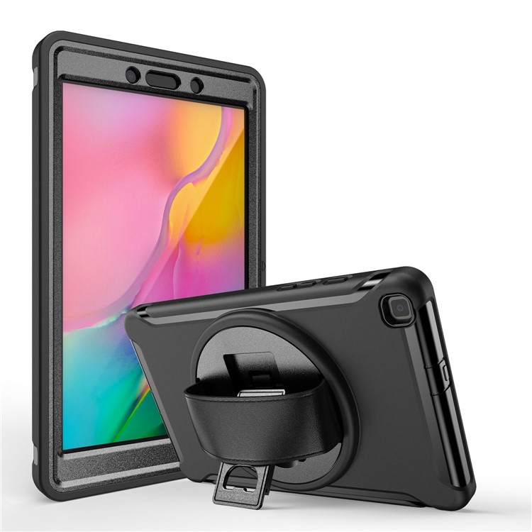 360° Swivel Kickstand Pc Tpu Tablet Case With Hand Strap For Samsung