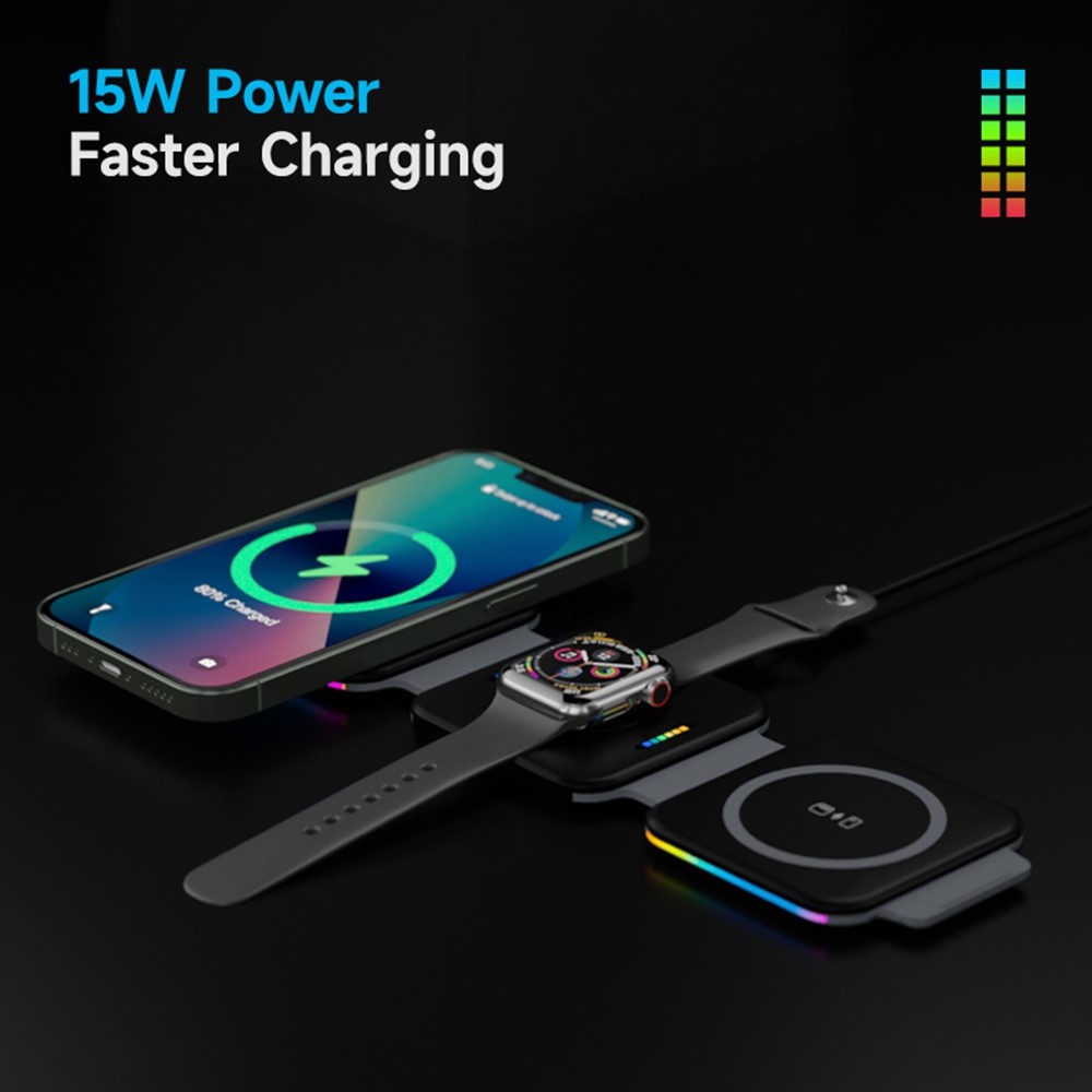 Wholesale F21 Foldable 3 In 1 Multi Function 15w Magnetic Wireless