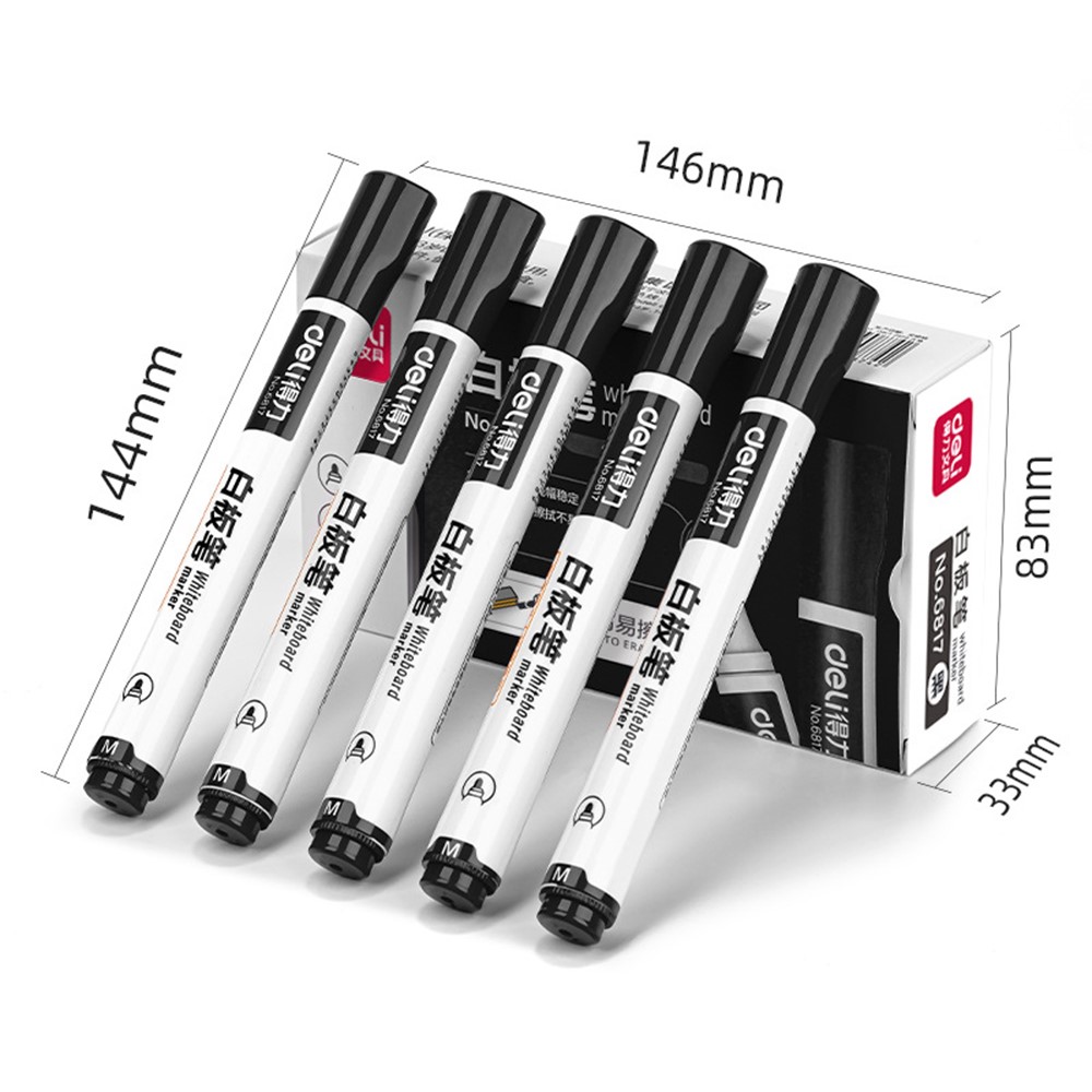Deli 6817 10-Pack Whiteboard Stifte Wasserbasis 1,8 mm Tipps Löschbare ...