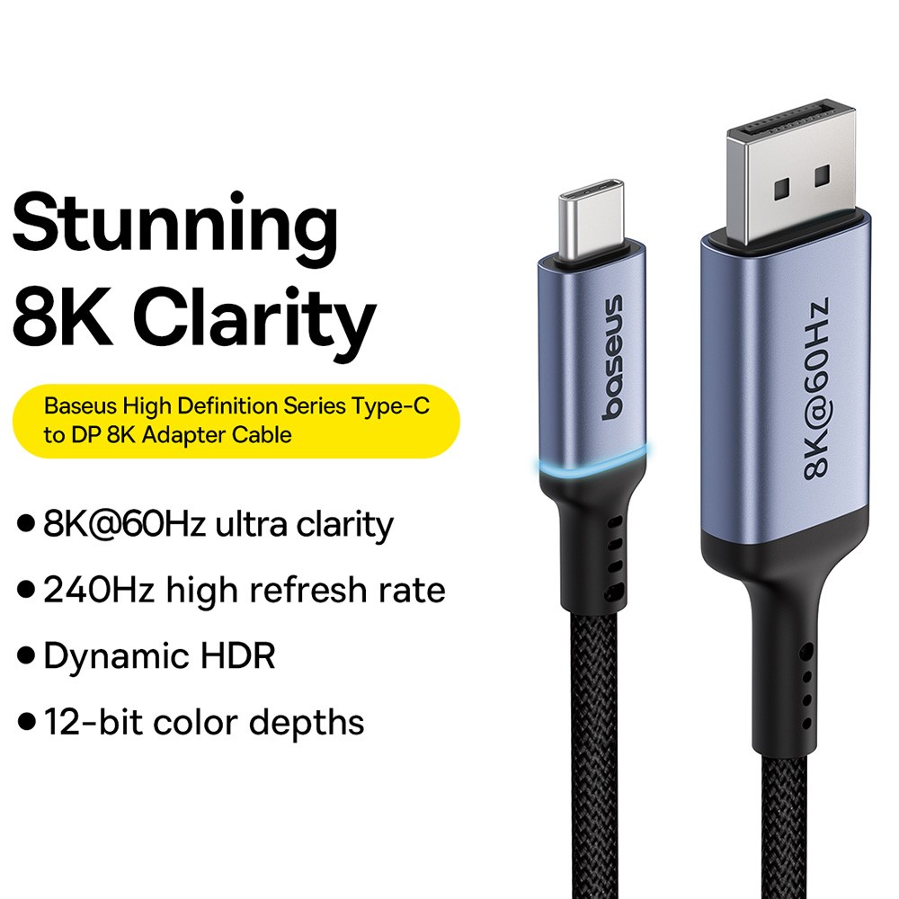 Baseus High Definition Series 8K@60Hz Ultra Clarity Type C To Dp 8K Adapter