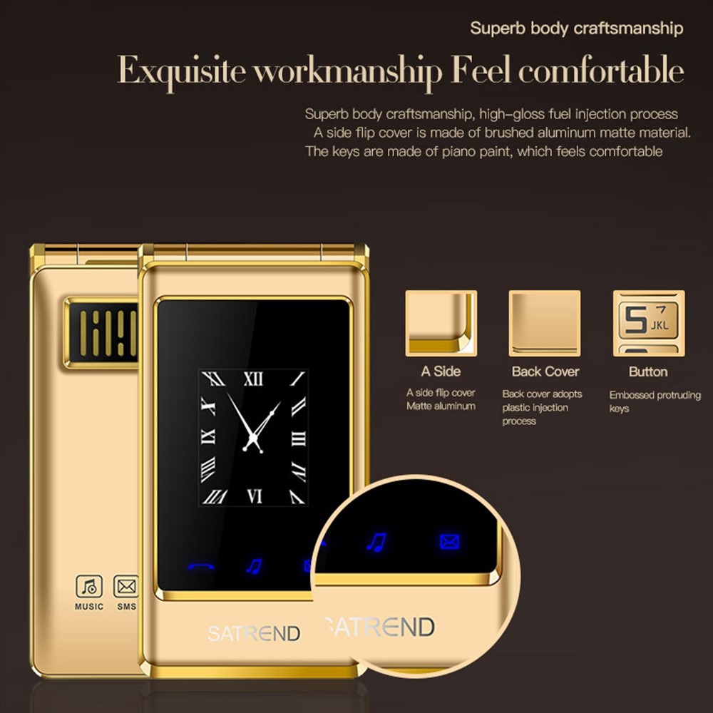 SATREND A15 3.0inch Dual Screen Dual SIM Flip Cell Phone for Elderly ...