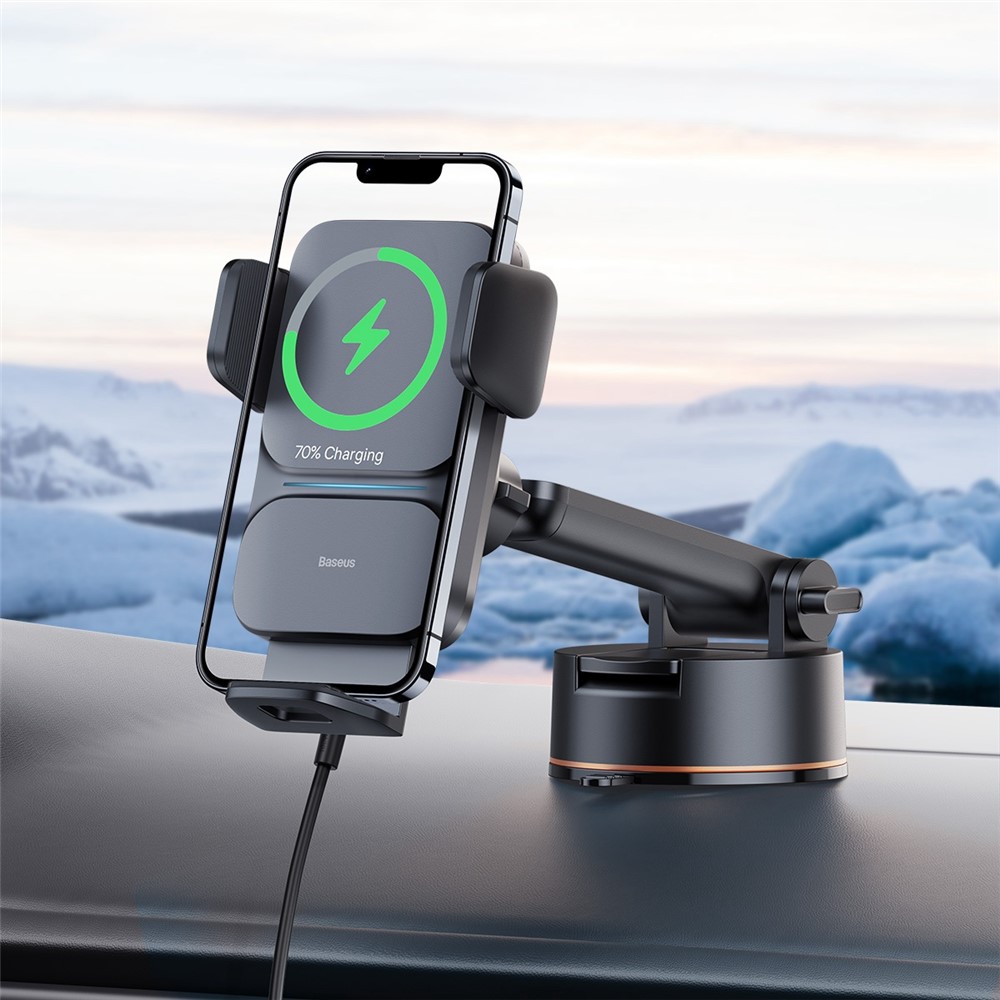 Baseus Wisdom Qi 15w Auto Alignment Car Mount Wireless Charger With