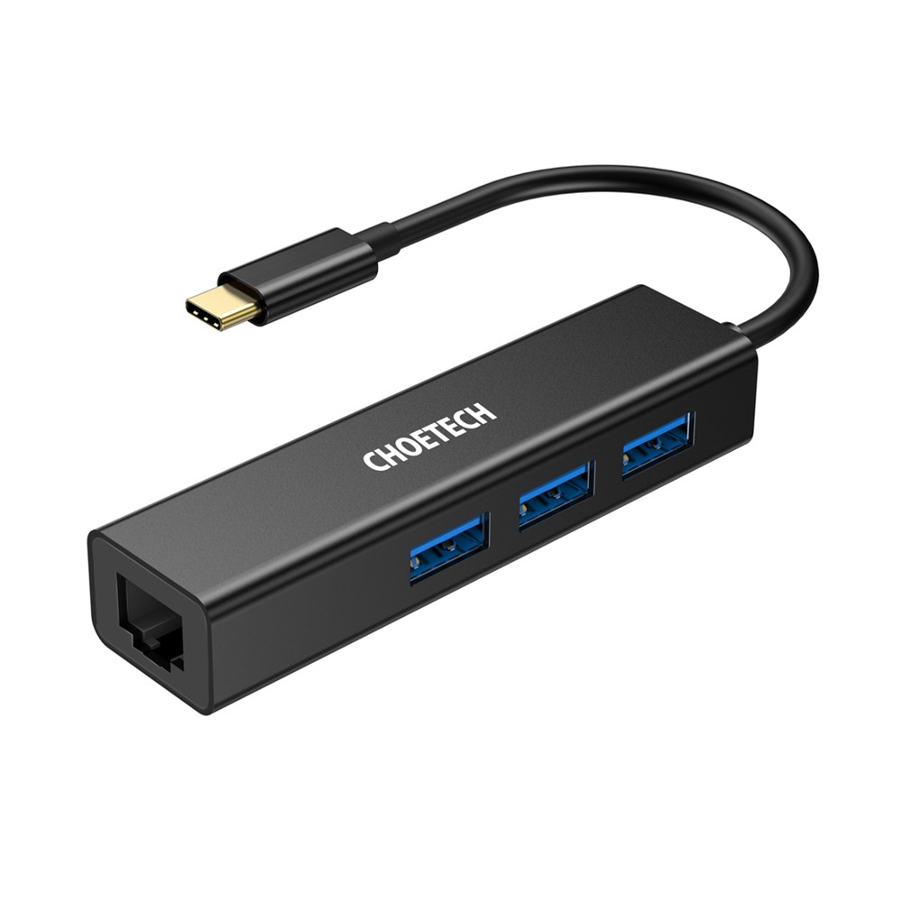 Compre Choetech Hub-u02 4-in-1 USB-C a RJ45 + 3 USB3.0 Puertos Ethernet ...