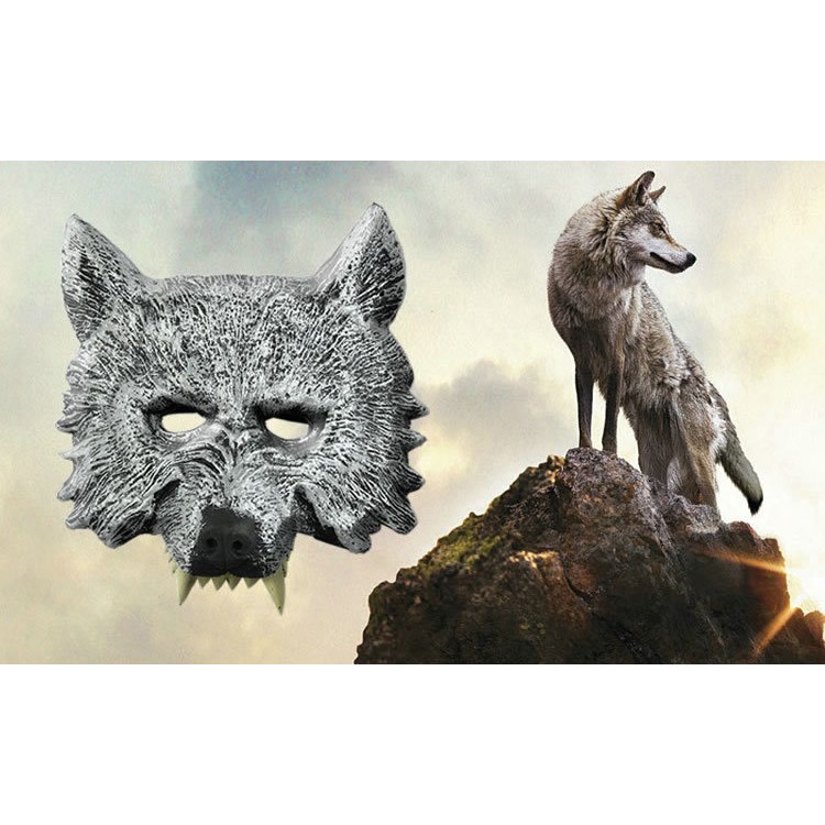 High Quality Halloween 3D Wolf Face Mask with Tusk for Costume Party ...