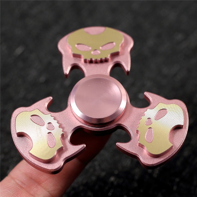 Cool Skull Tri-Spinner Fidget Stress and Anxiety Relief EDC Toy ...
