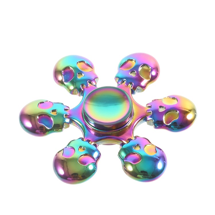 Colorized Skull Pattern EDC Kirsite High Speed Hexagon Hand Spinner ...