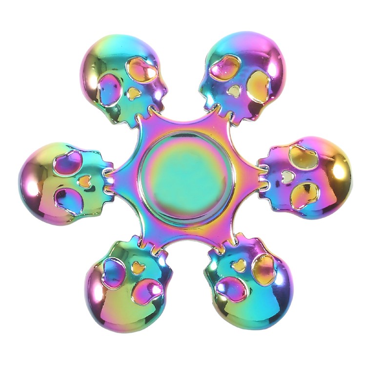 Colorized Skull Pattern EDC Kirsite High Speed Hexagon Hand Spinner ...