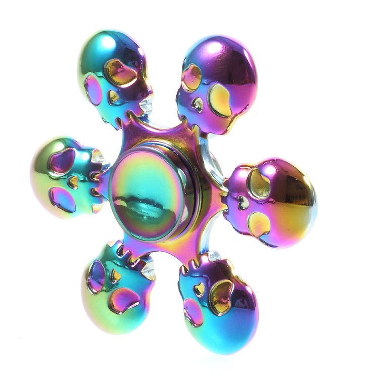 Colorized Skull Pattern EDC Kirsite High Speed Hexagon Hand Spinner ...