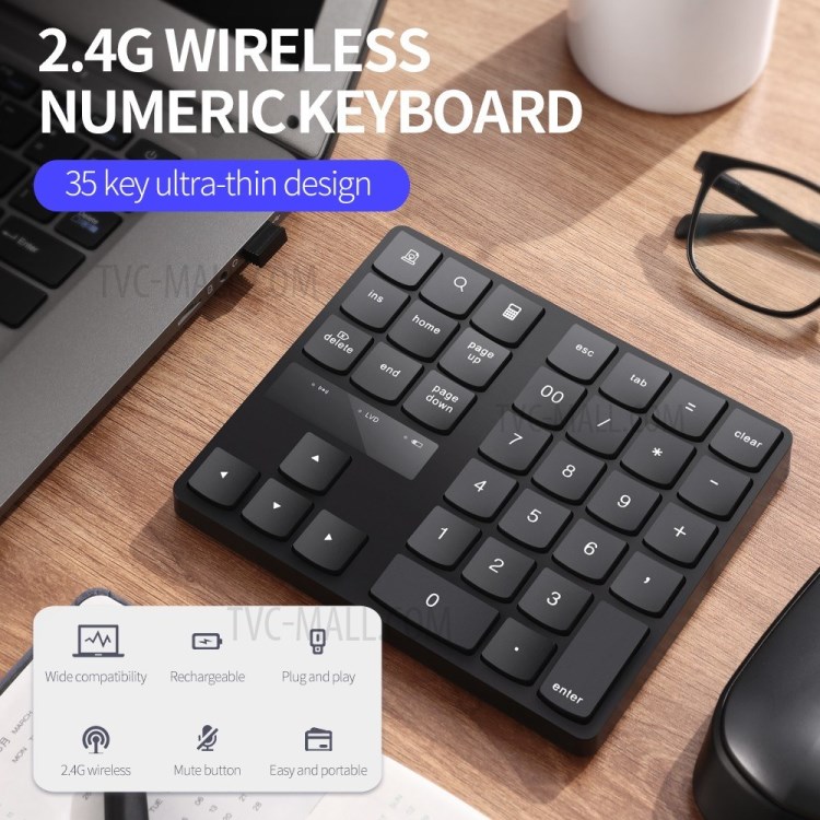 Wholesale 2 4g Wireless Numeric Keyboard Portable 35 Keys Financial